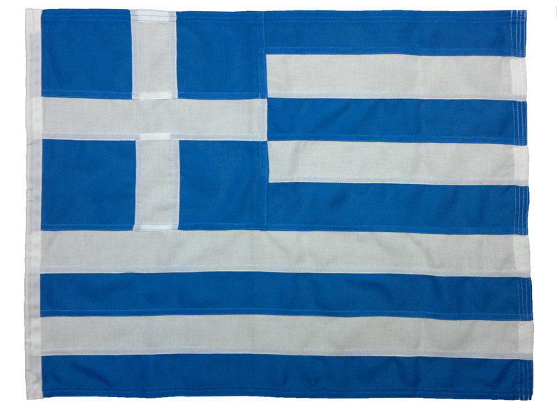 Stitched Greece Greek flag - PUFFIN FLAGS UK